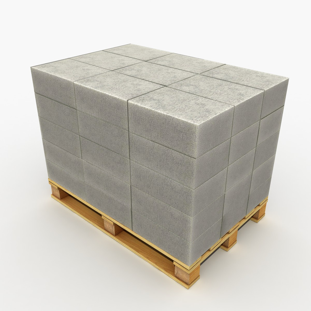 bricks pallet 3d obj