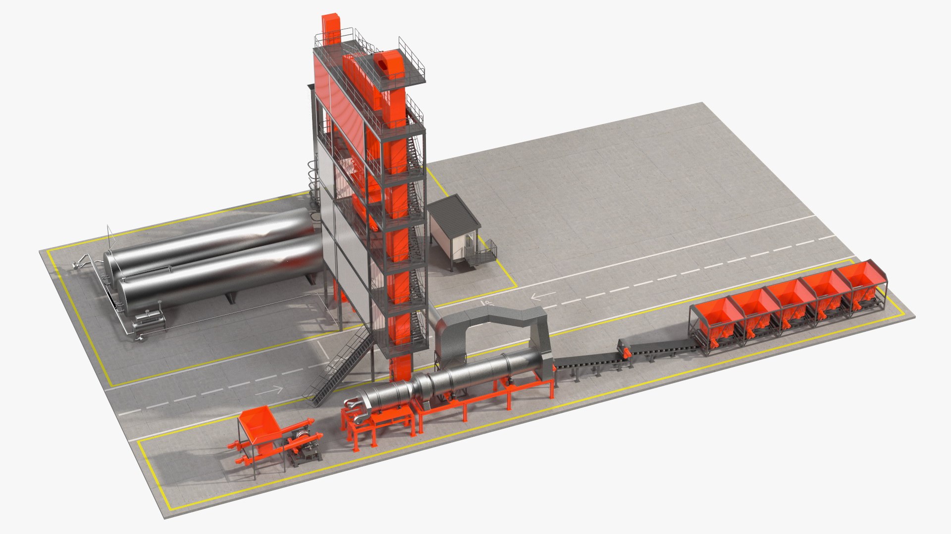 Stationary Asphalt Mixing Plant 3D model - TurboSquid 1720128