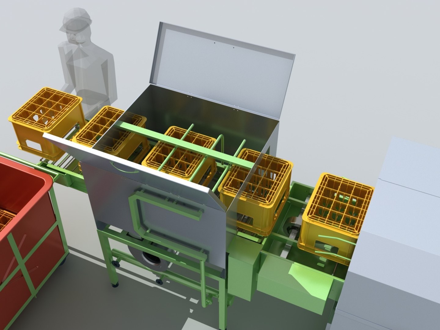 Industrial Equipment 8-Box Washing Machines Automatic Assembly Line 3D ...