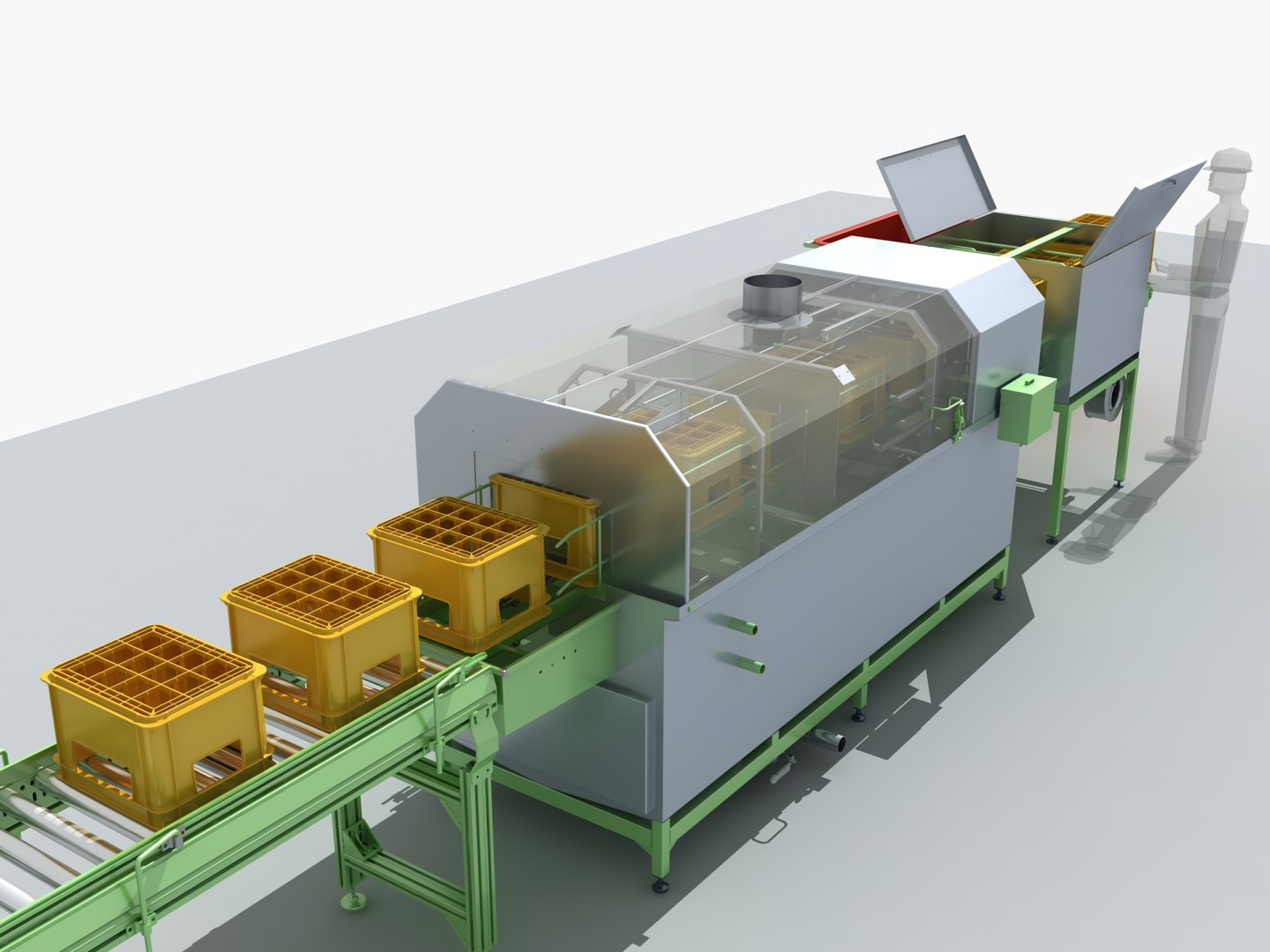 Industrial Equipment 8-Box Washing Machines Automatic Assembly Line 3D ...