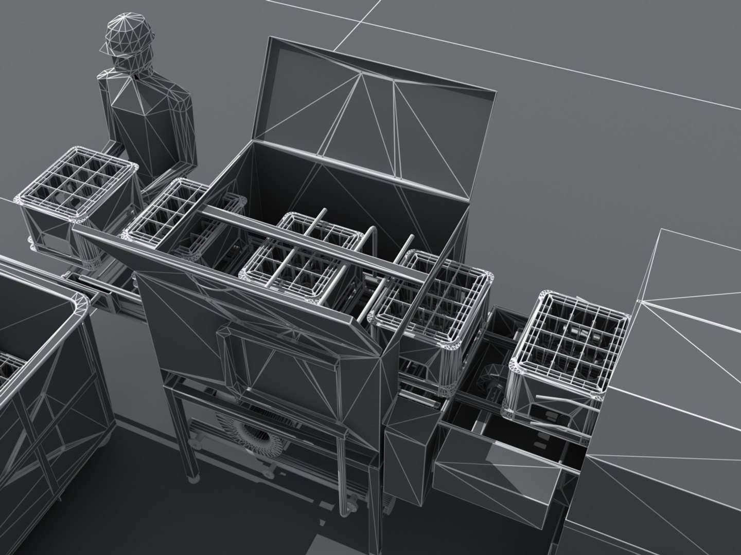 Industrial Equipment 8-Box Washing Machines Automatic Assembly Line 3D ...