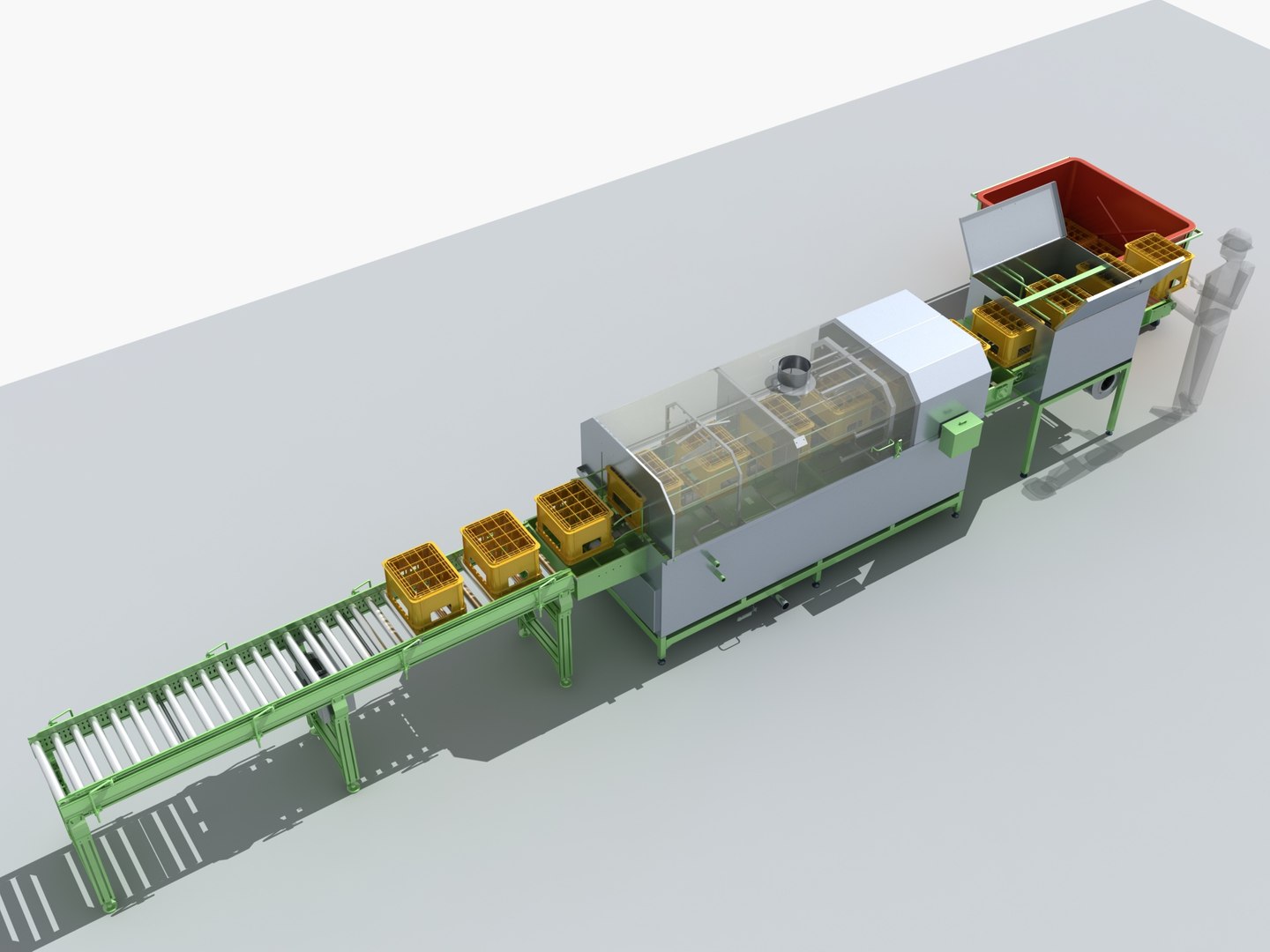 Industrial Equipment 8-Box Washing Machines Automatic Assembly Line 3D ...