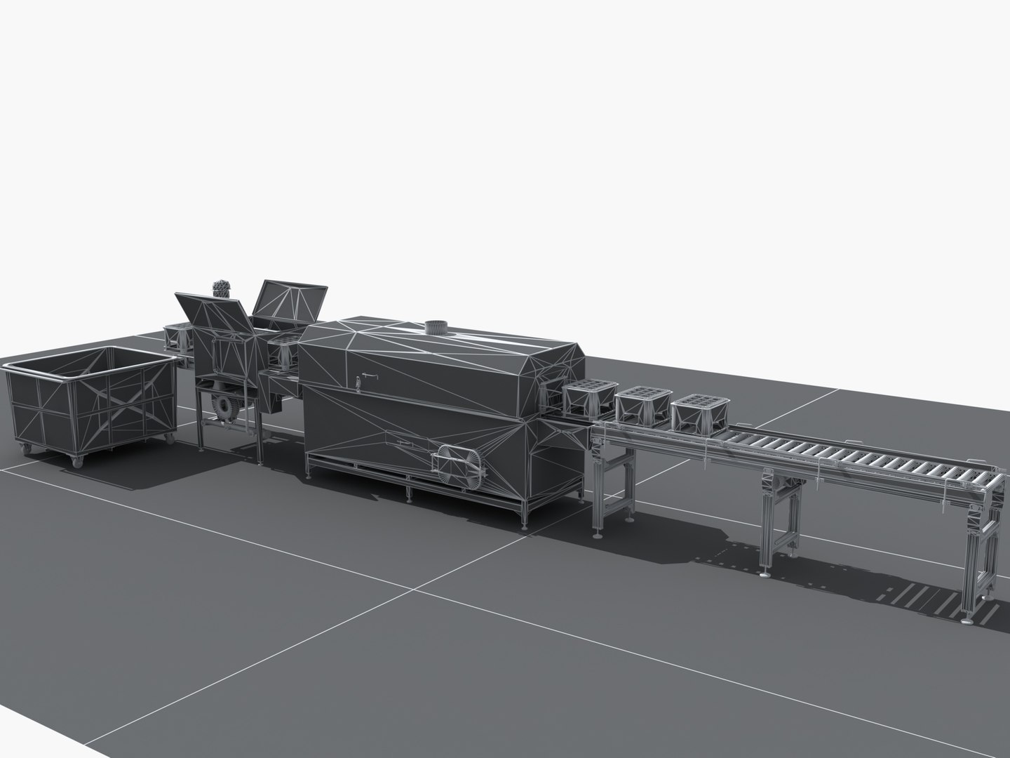 Industrial Equipment 8-Box Washing Machines Automatic Assembly Line 3D ...