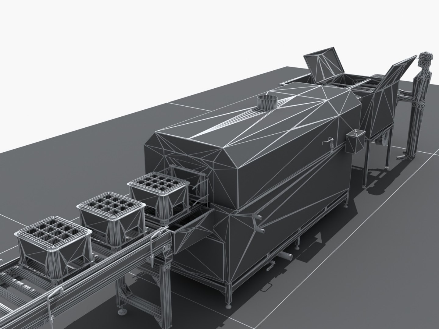 Industrial Equipment 8-Box Washing Machines Automatic Assembly Line 3D ...