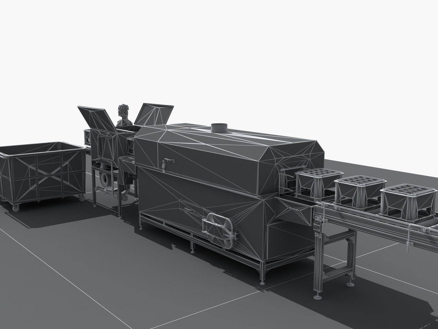 Industrial Equipment 8-Box Washing Machines Automatic Assembly Line 3D ...