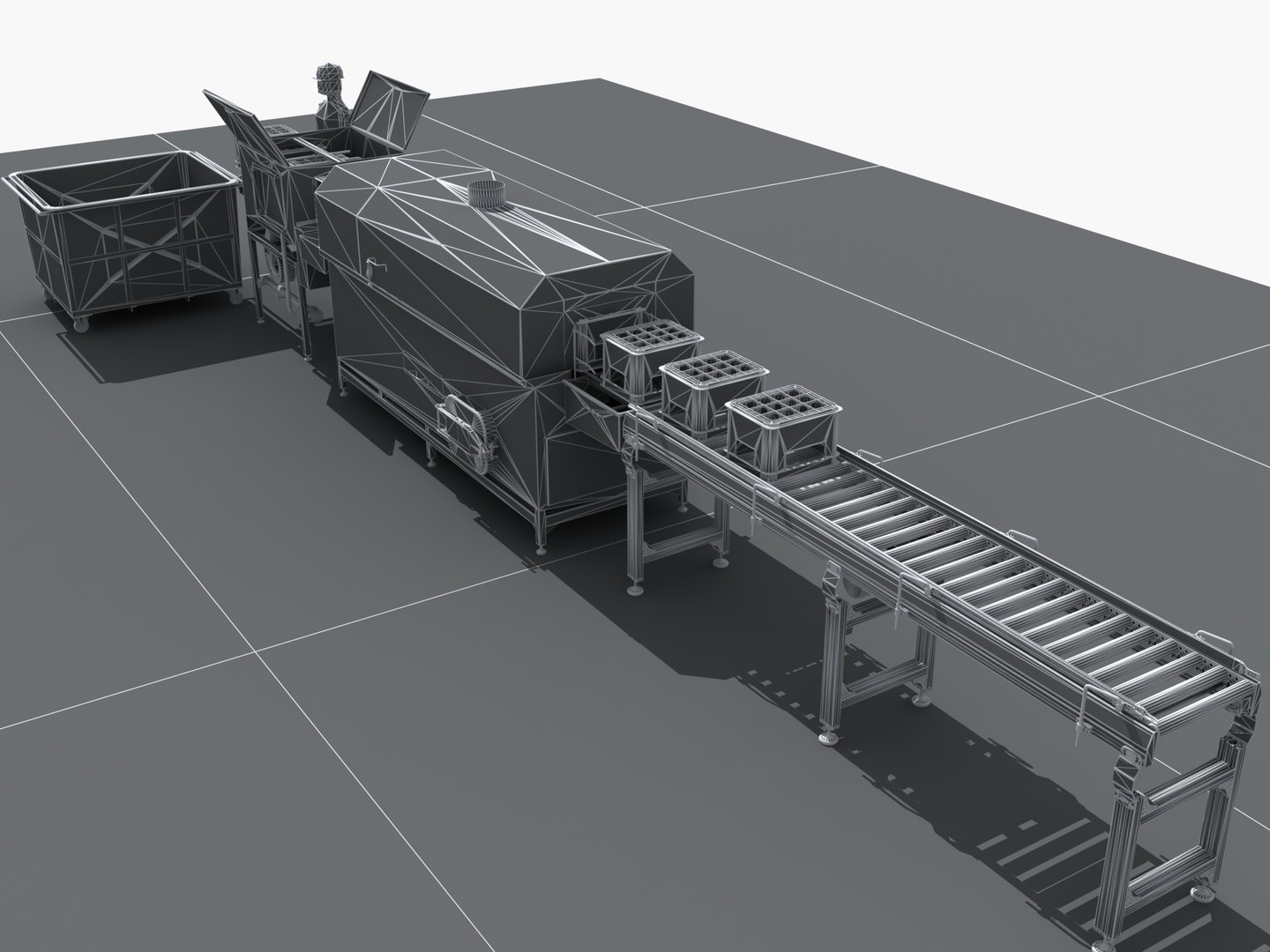 Industrial Equipment 8-Box Washing Machines Automatic Assembly Line 3D ...