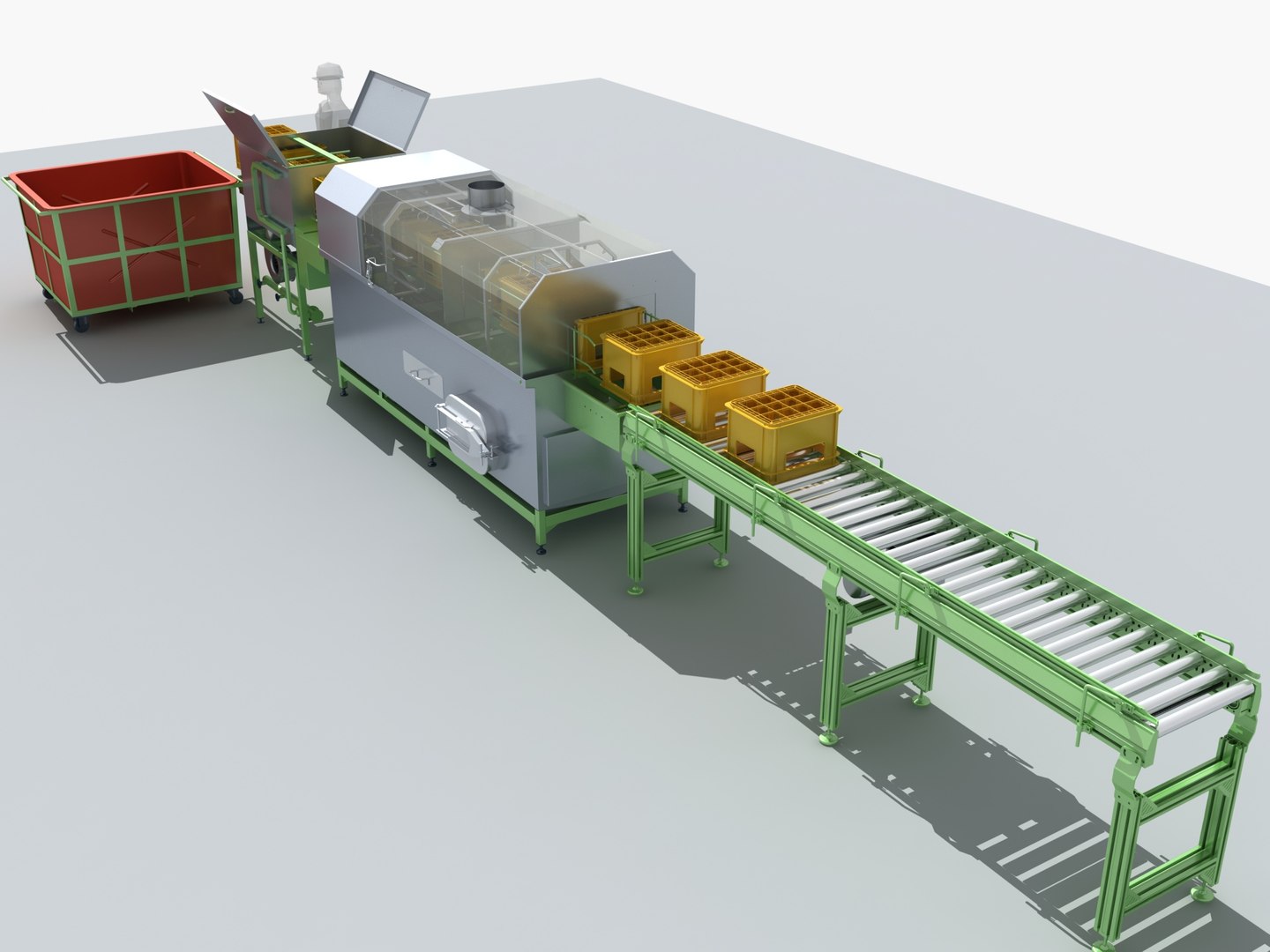 Industrial Equipment 8-Box Washing Machines Automatic Assembly Line 3D ...