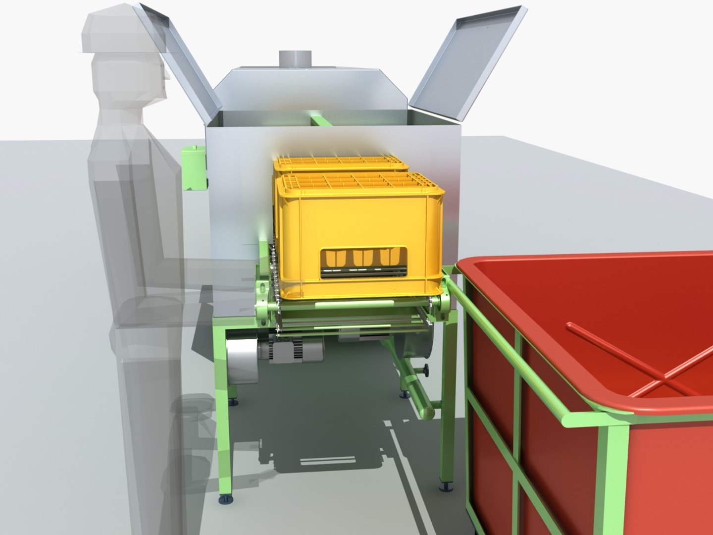 Industrial Equipment 8-Box Washing Machines Automatic Assembly Line 3D ...