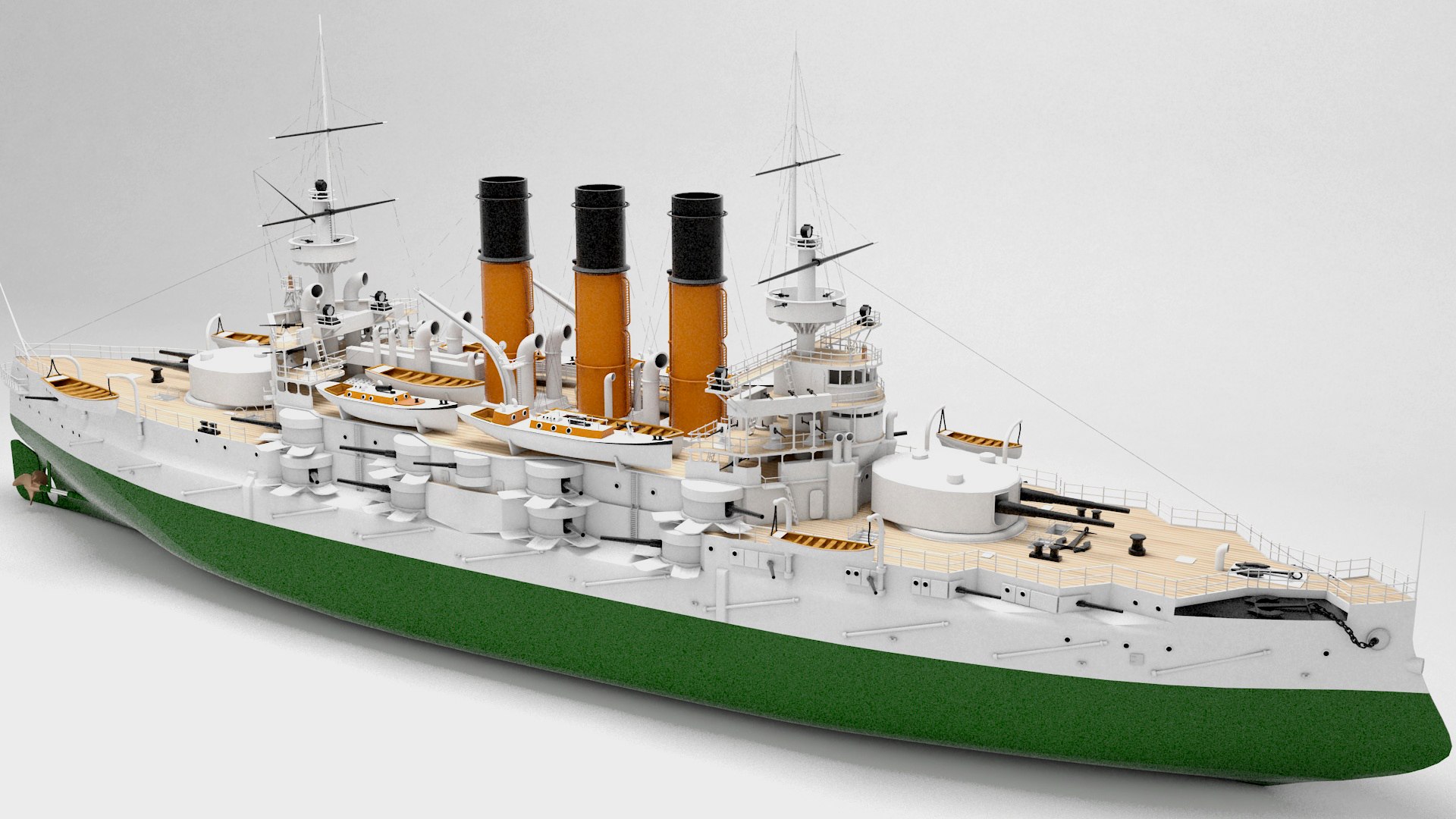 Battleship Russian Fleet 3d Model