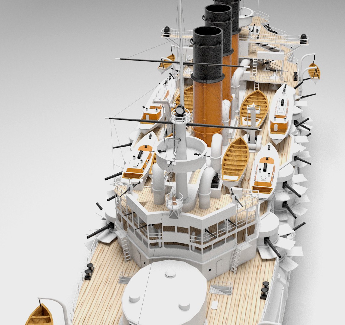 Battleship Russian Fleet 3d Model