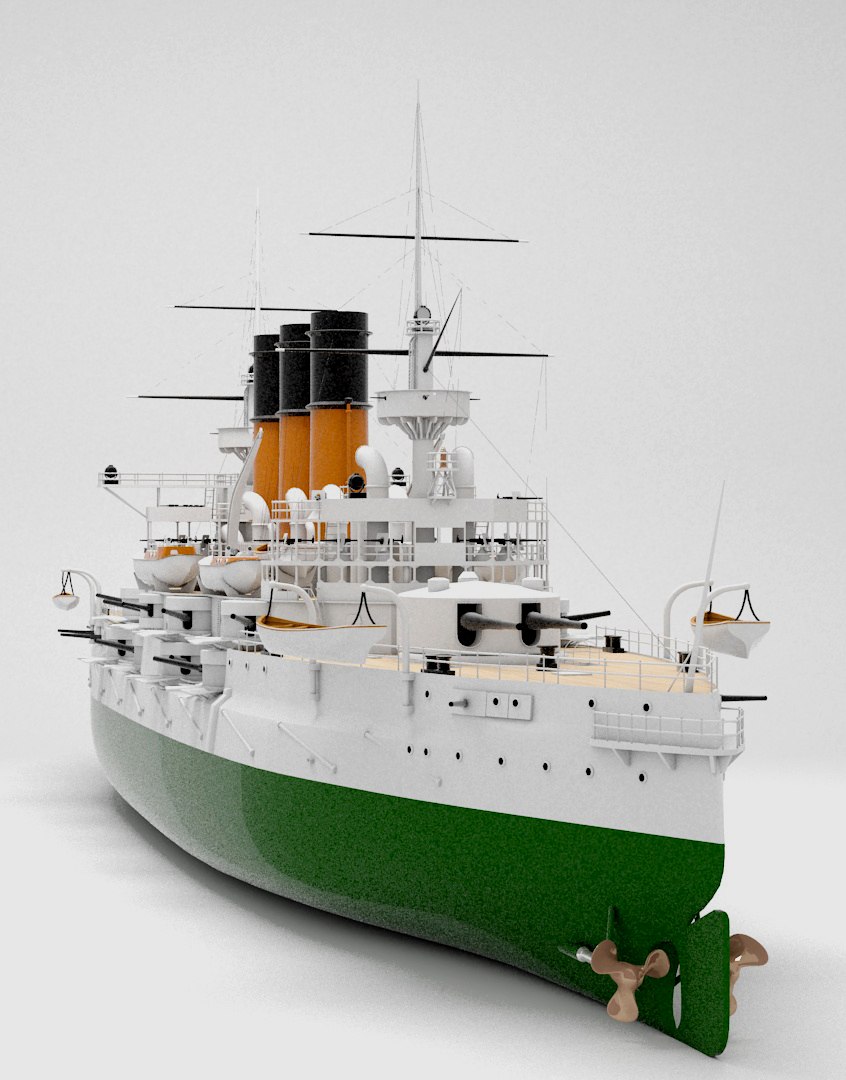 Battleship Russian Fleet 3d Model