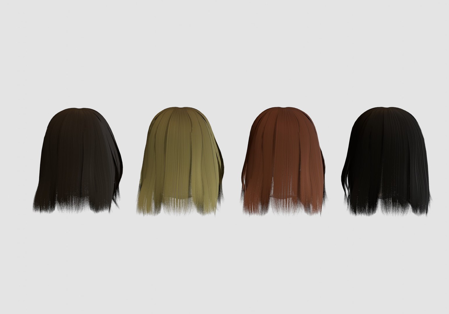 Hairstyle In 4 Colors 3D - TurboSquid 1899639