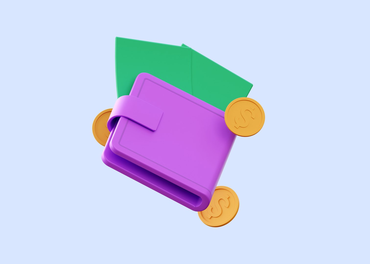 3D Wallet With Money 3D Illustration - TurboSquid 2230184
