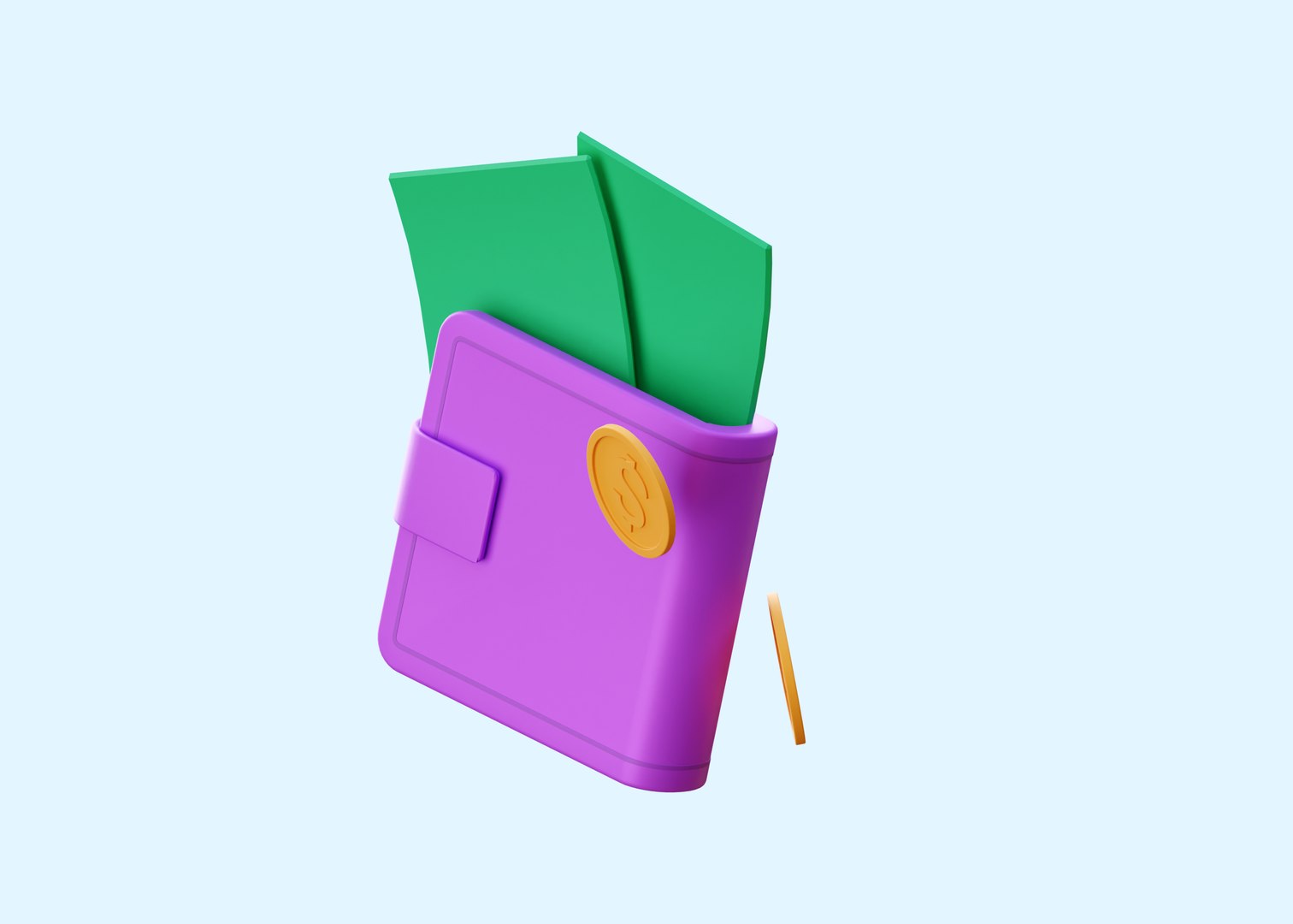 3D Wallet With Money 3D Illustration - TurboSquid 2230184