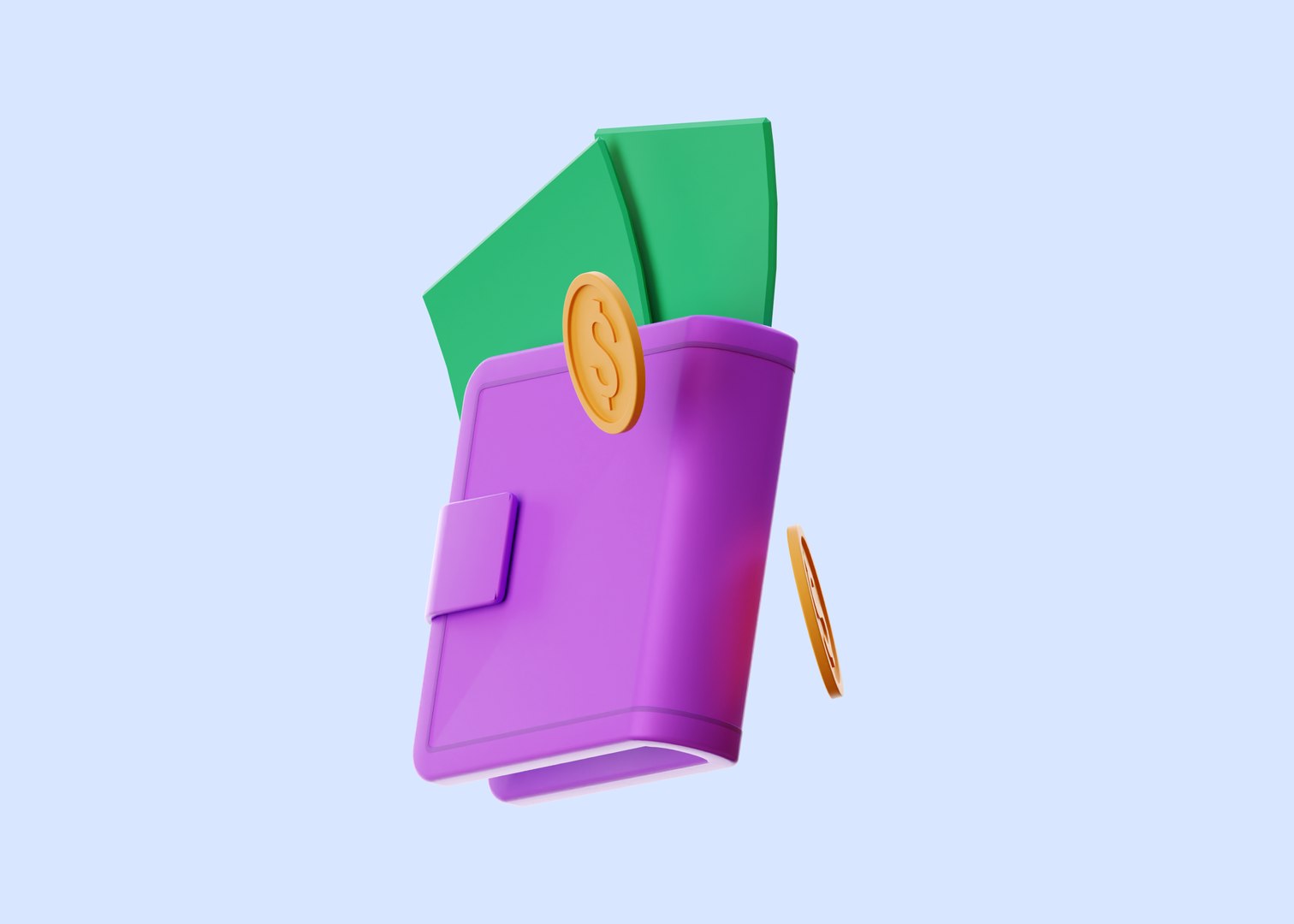 3D Wallet With Money 3D Illustration - TurboSquid 2230184