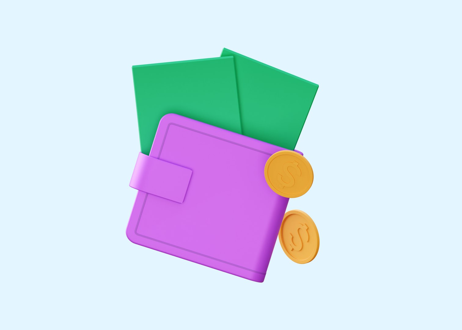 3D Wallet With Money 3D Illustration - TurboSquid 2230184