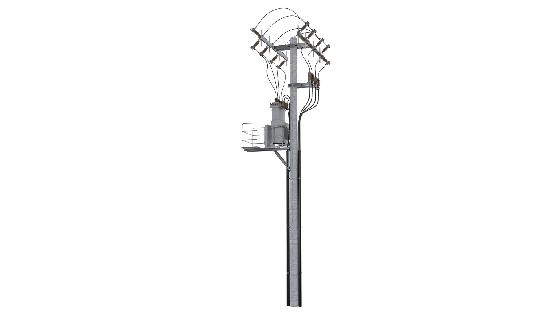 Electric Pole Power Transformer And Station 3D Model - TurboSquid 2298427