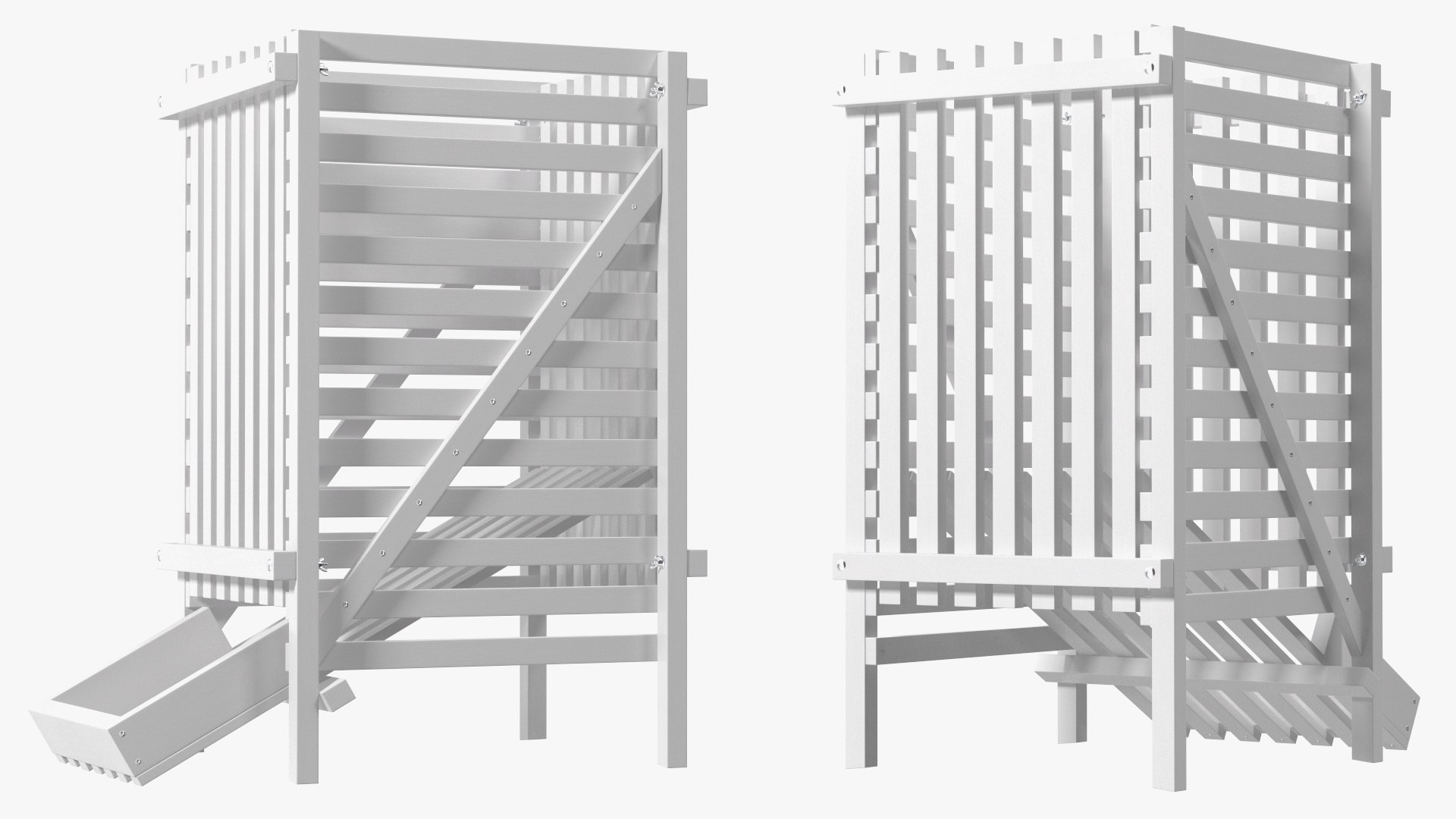 3D Model Wooden Vegetable Rack White - TurboSquid 1912705