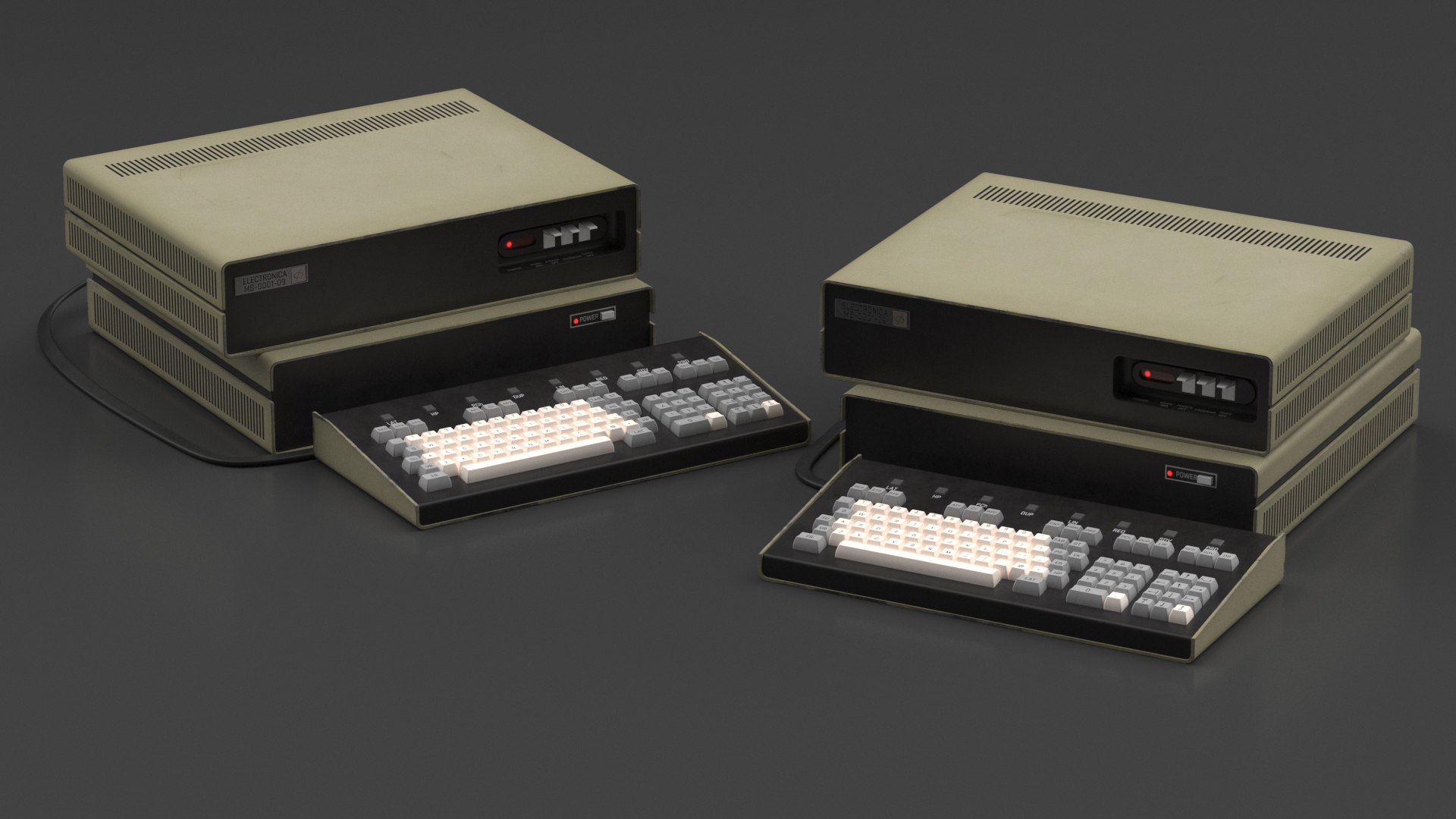 Vintage System Unit With Keyboard 3D - TurboSquid 2247291