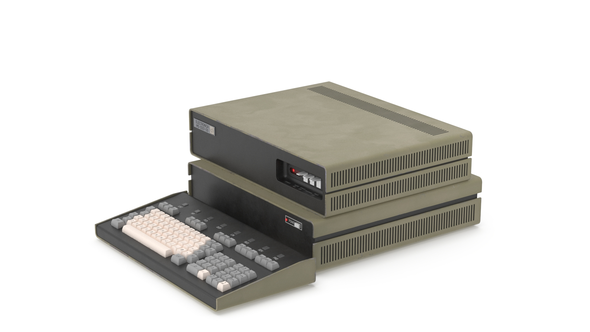 Vintage System Unit With Keyboard 3D - TurboSquid 2247291