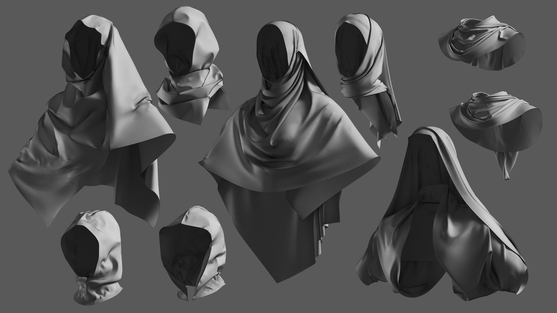 3D Basemesh Arab Medieval Headwear Collection Model - TurboSquid 2195541