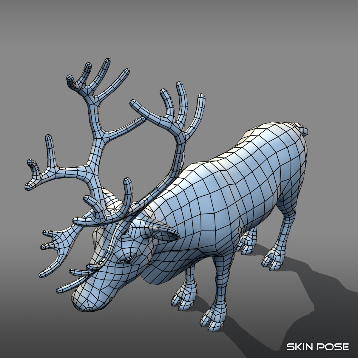 rigged reindeer deer 3d model