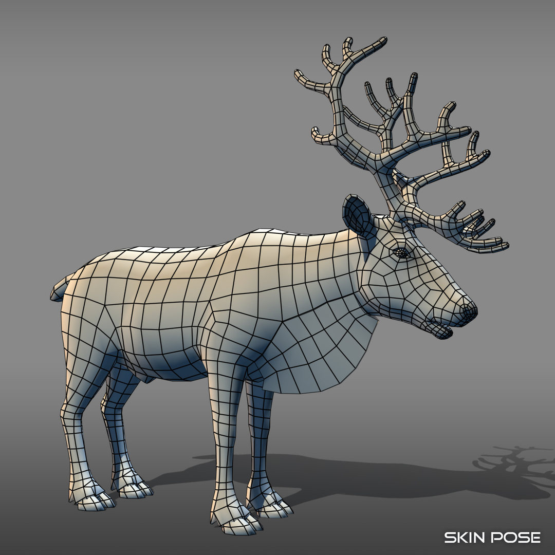 rigged reindeer deer 3d model