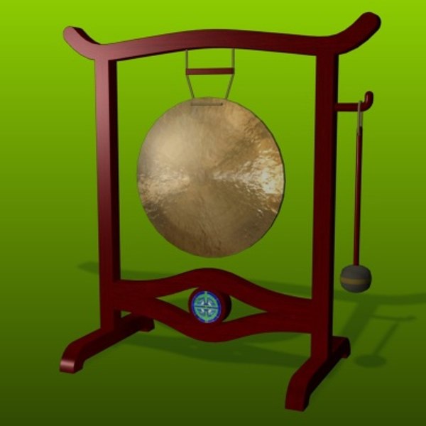 3d brass gong model