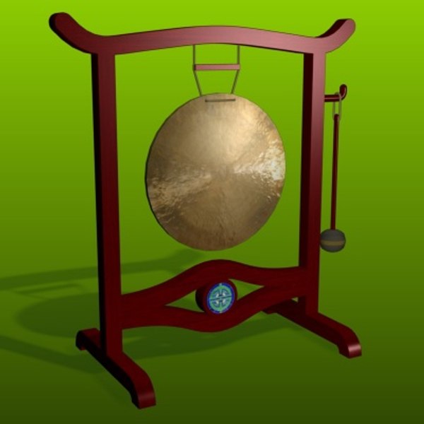 3d brass gong model