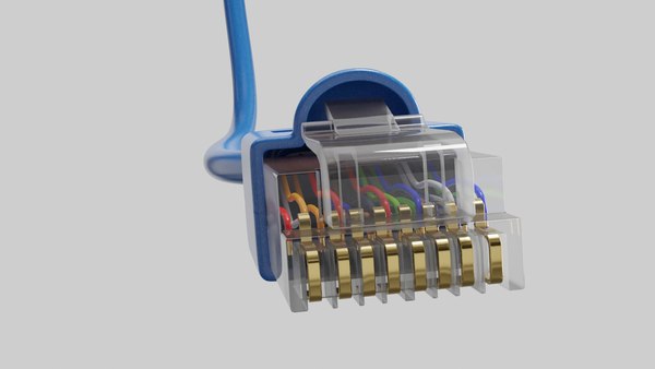 3D cable ethernet plug - TurboSquid 1672077