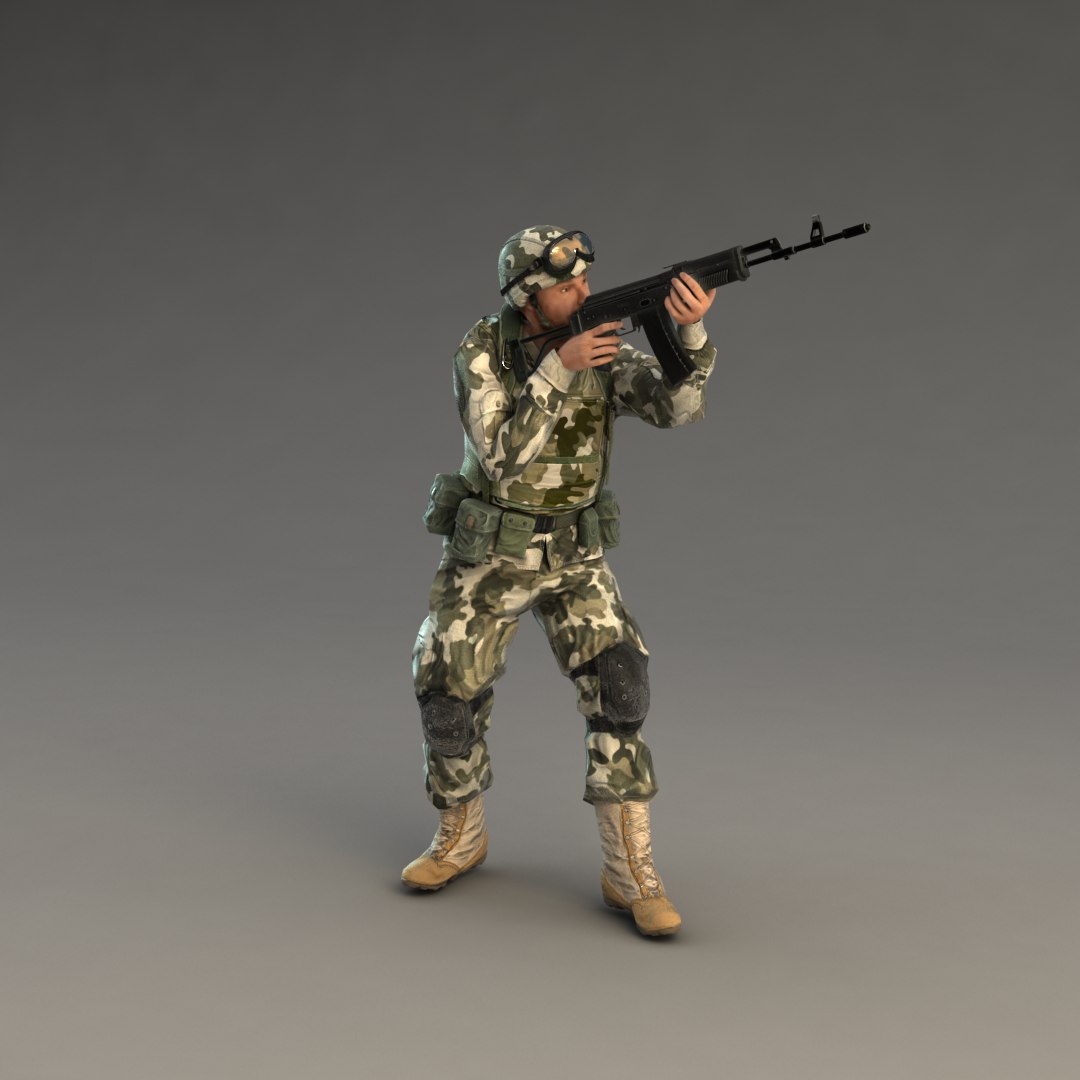 soldier rifle 3d model