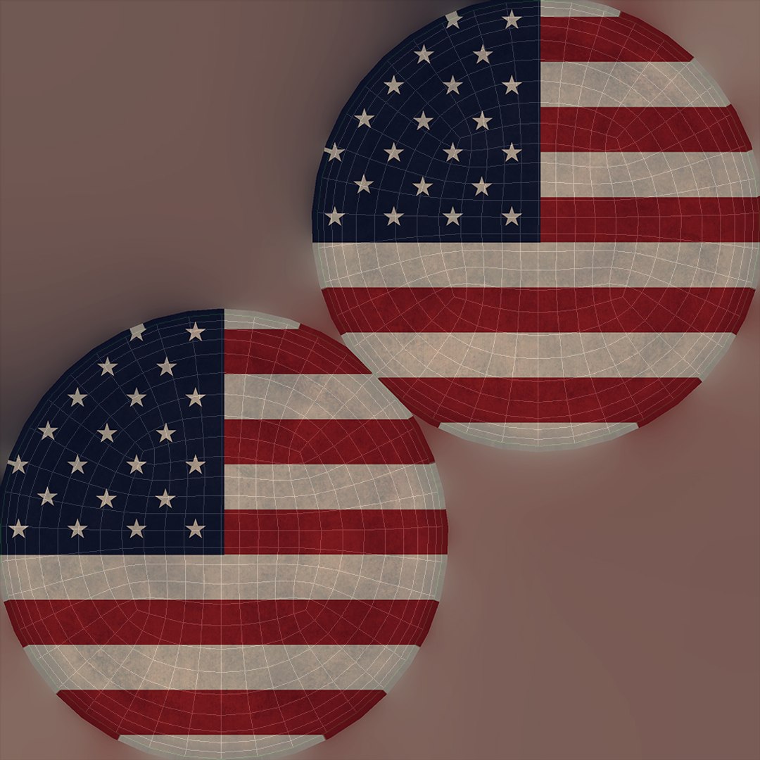 USA Flag Icon 3D - TurboSquid 2063256
