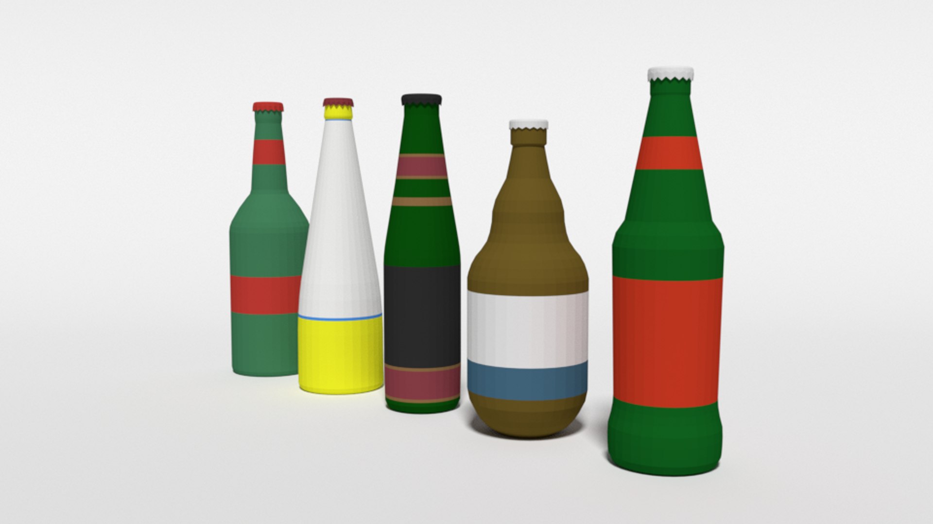 3D Beer Bottles Model - TurboSquid 1555586