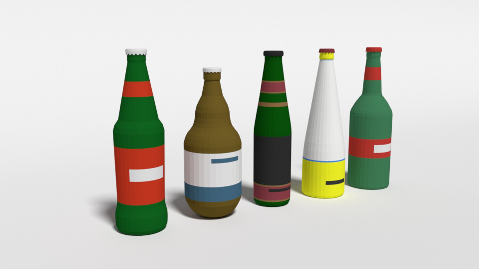 3D Beer Bottles Model - TurboSquid 1555586