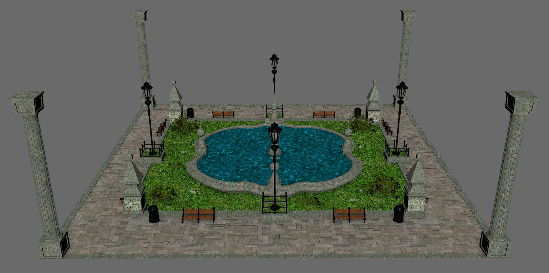 Garden Fountain Fount Model - TurboSquid 1403234