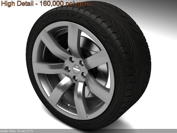 3d nissan gt-r wheel tire treads model