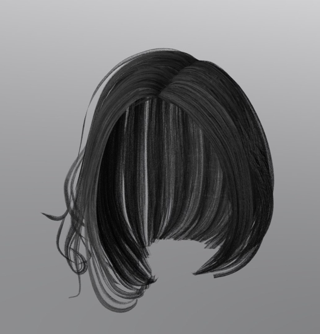 Female Hair 3 Colors 3D Model - TurboSquid 1398584