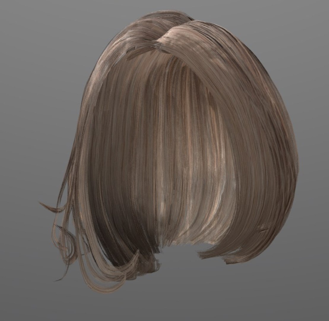 Female Hair 3 Colors 3D Model - TurboSquid 1398584