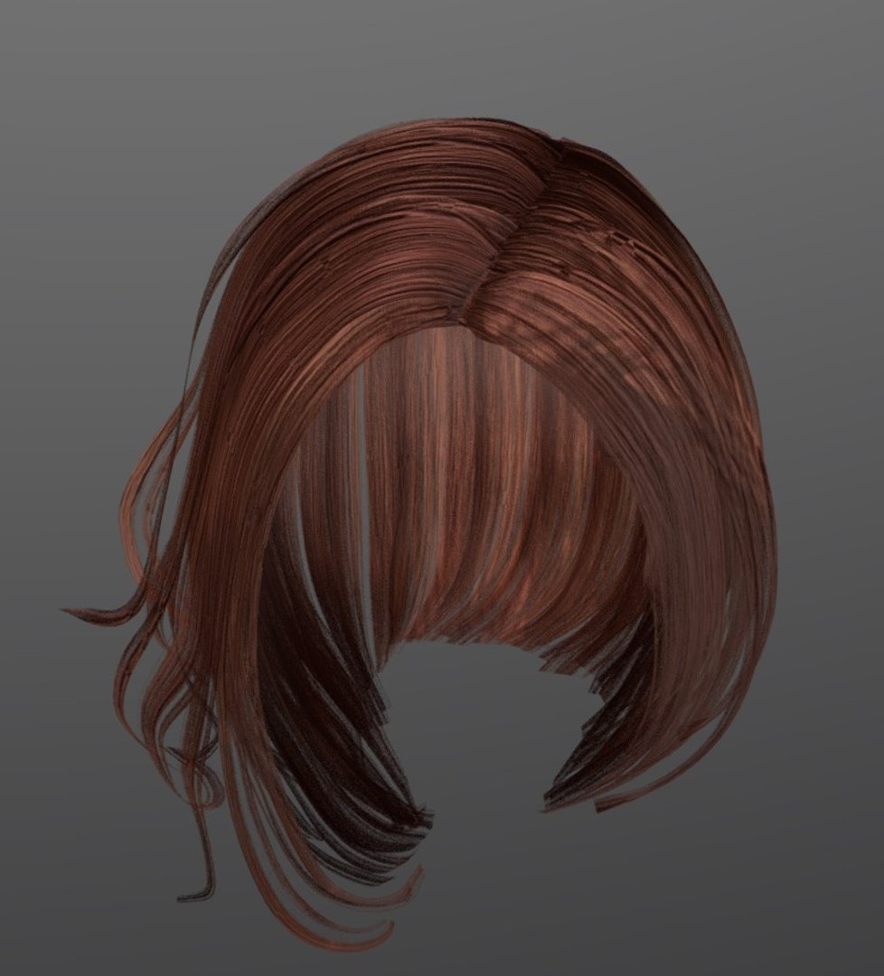 Female Hair 3 Colors 3D Model - TurboSquid 1398584