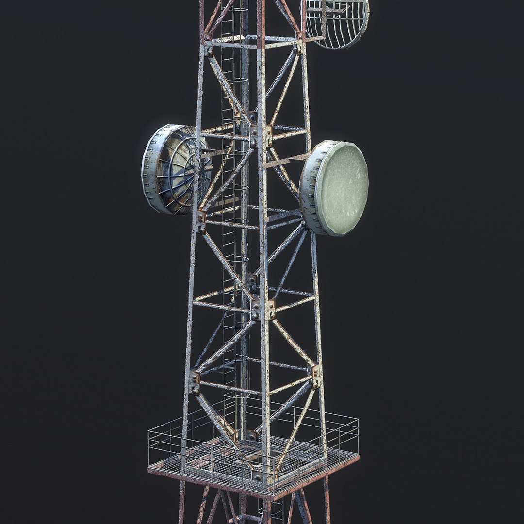 Low-poly Communication Tower Model - TurboSquid 1428992