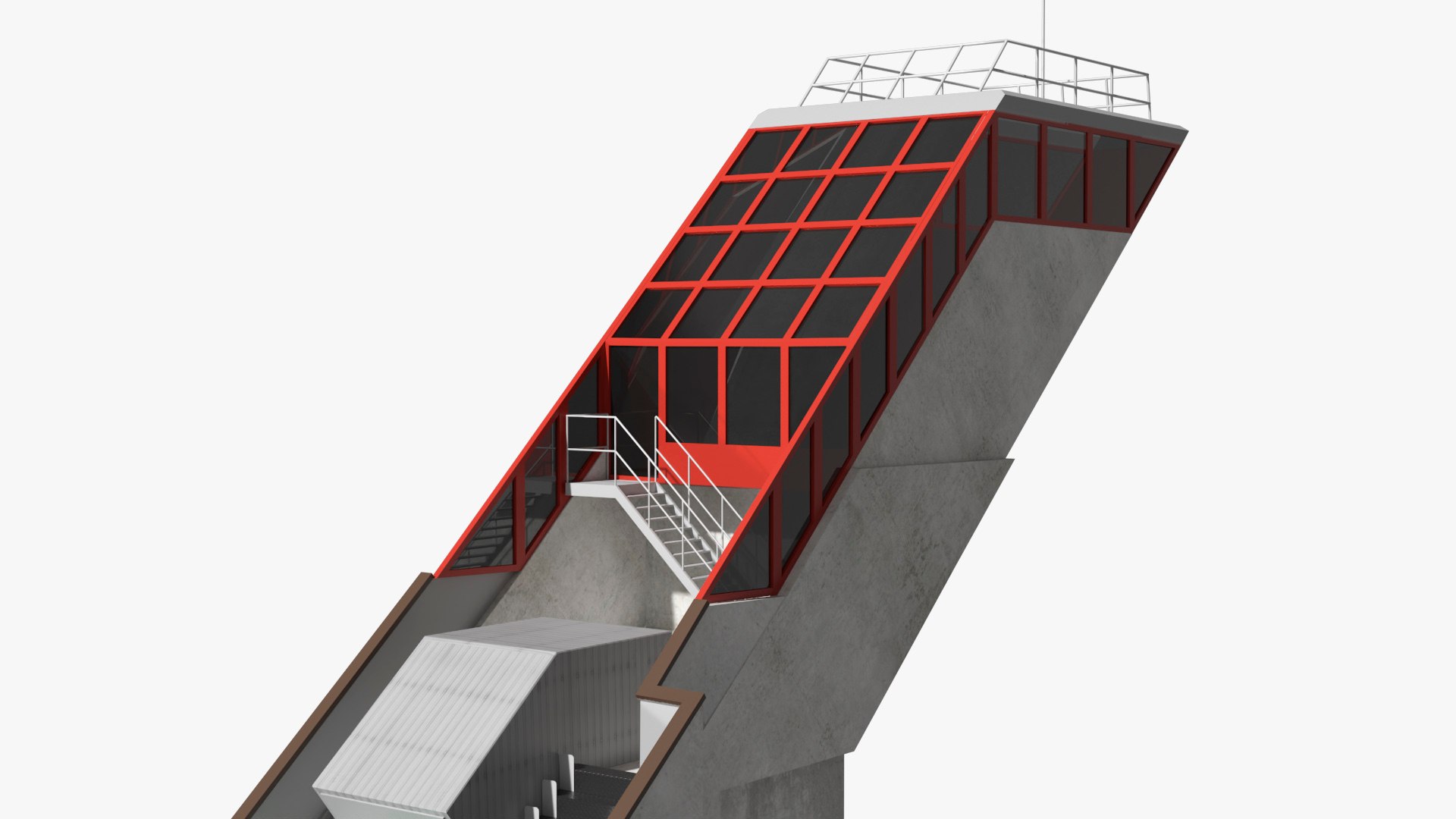 Summer Ski Jump Ramp Green Surface Model - TurboSquid 2447286