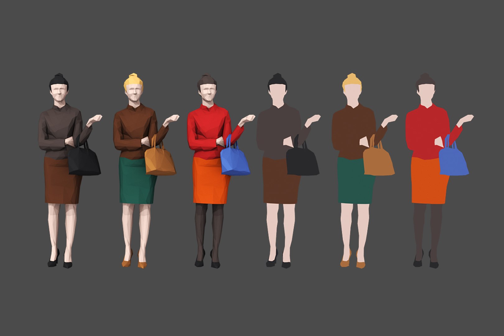 Colored people 5 3D model - TurboSquid 1155265