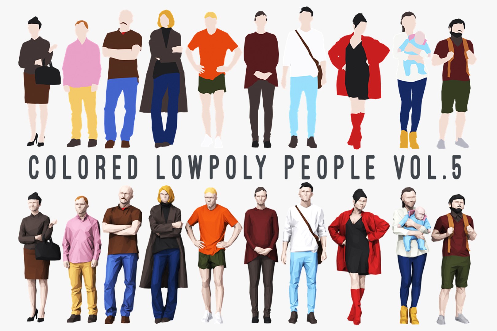 Colored people 5 3D model - TurboSquid 1155265