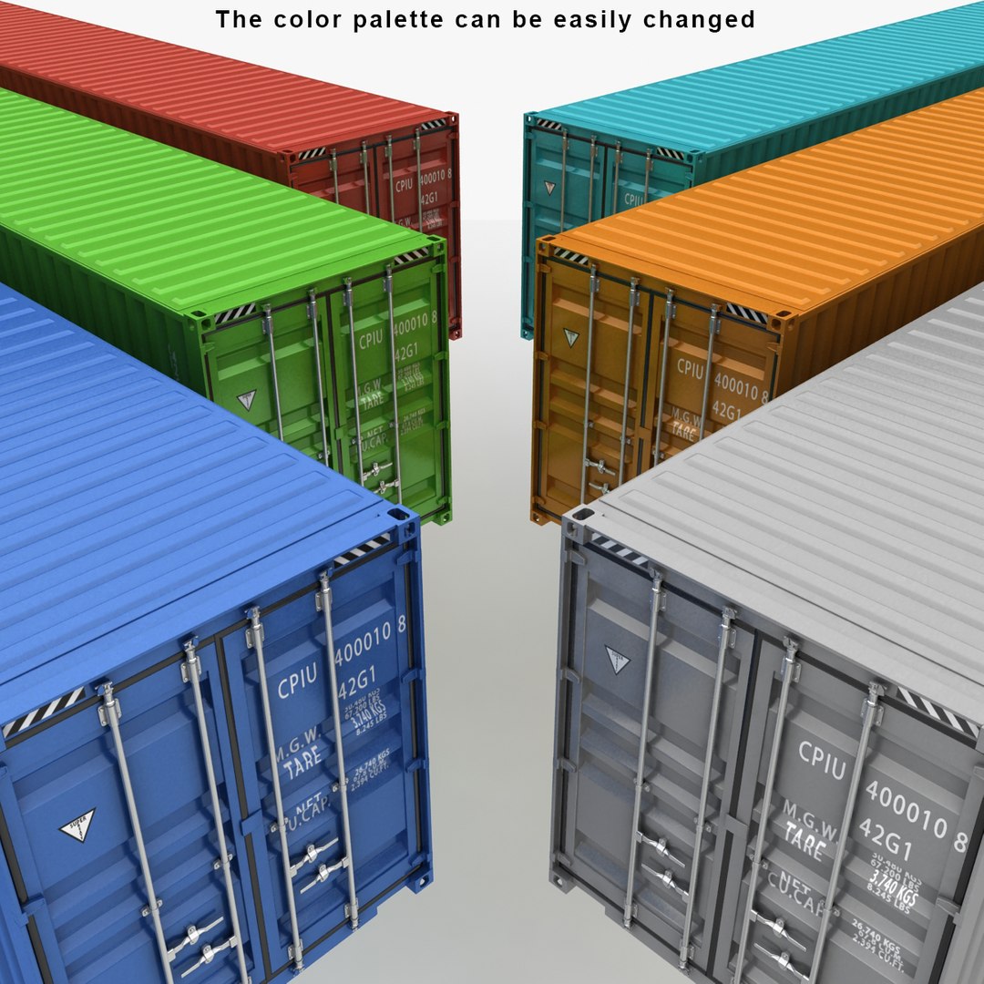 Realistic Container 40ft 3d Model