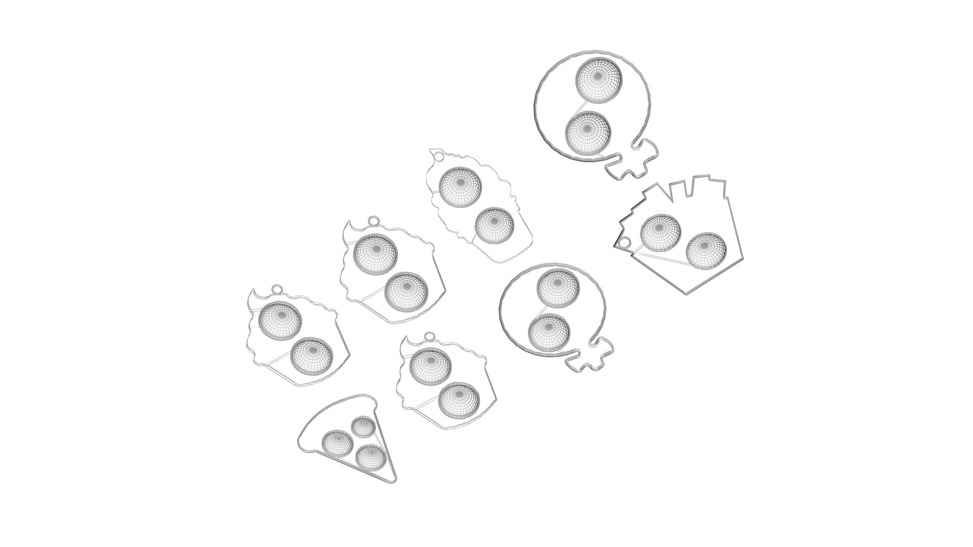 Fast Food Simple Dimples Set 3D - TurboSquid 1792553