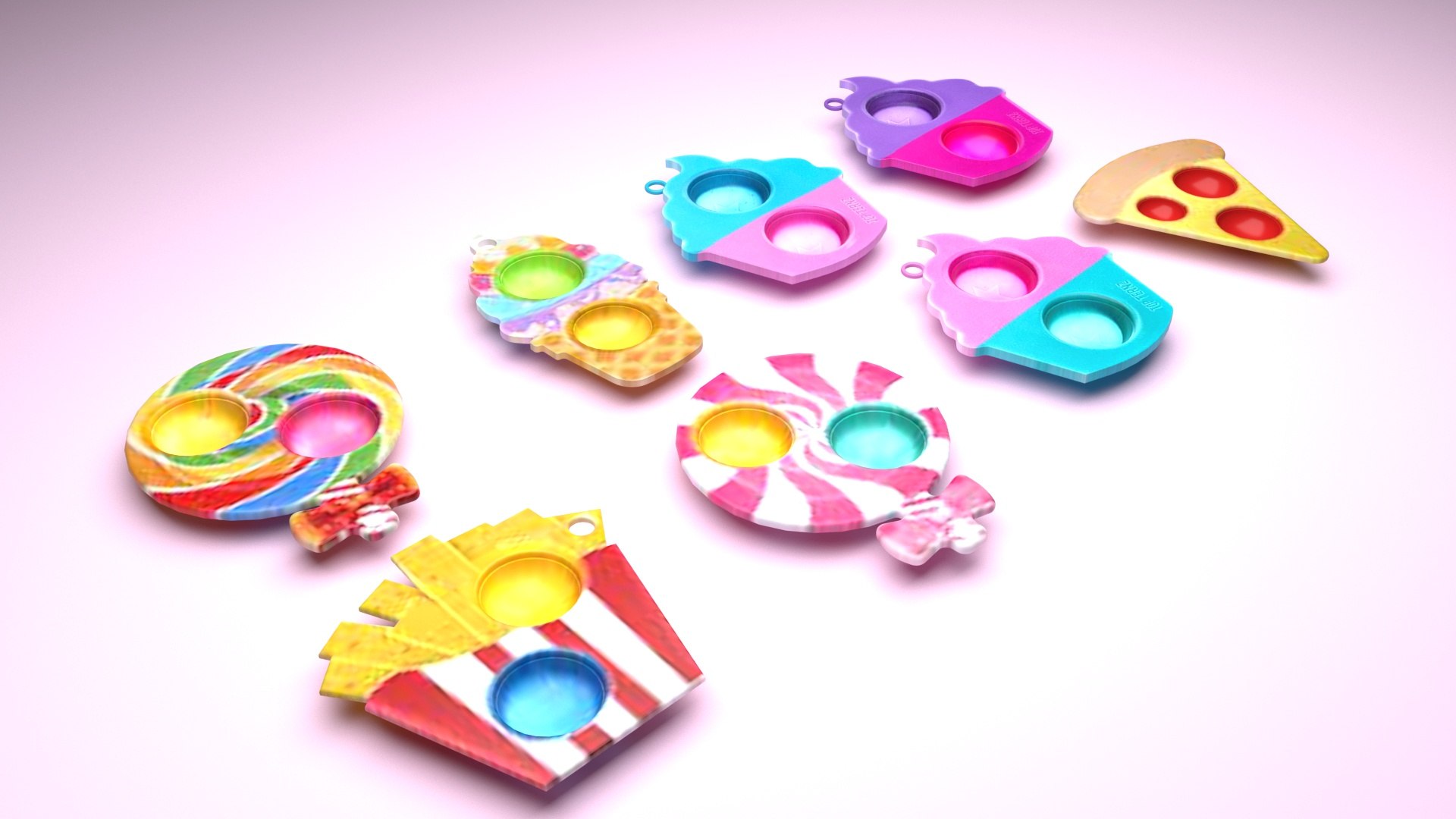 Fast Food Simple Dimples Set 3D - TurboSquid 1792553
