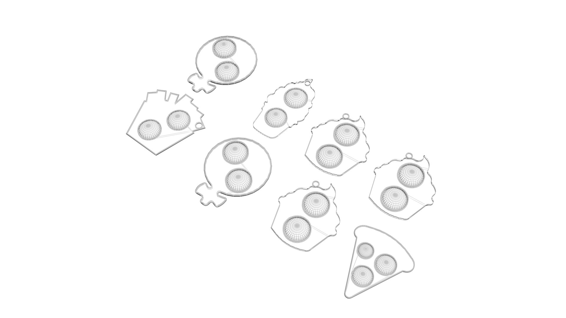 Fast Food Simple Dimples Set 3D - TurboSquid 1792553