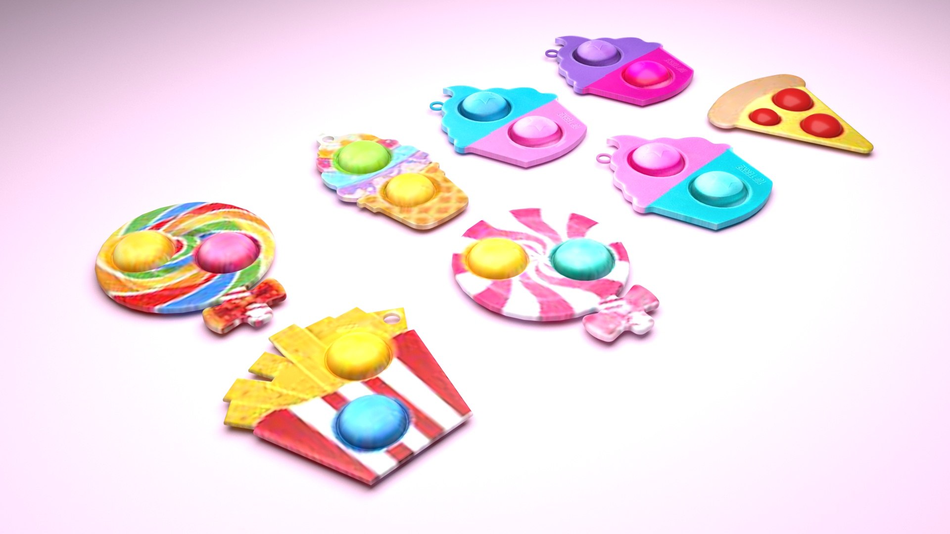 Fast Food Simple Dimples Set 3D - TurboSquid 1792553