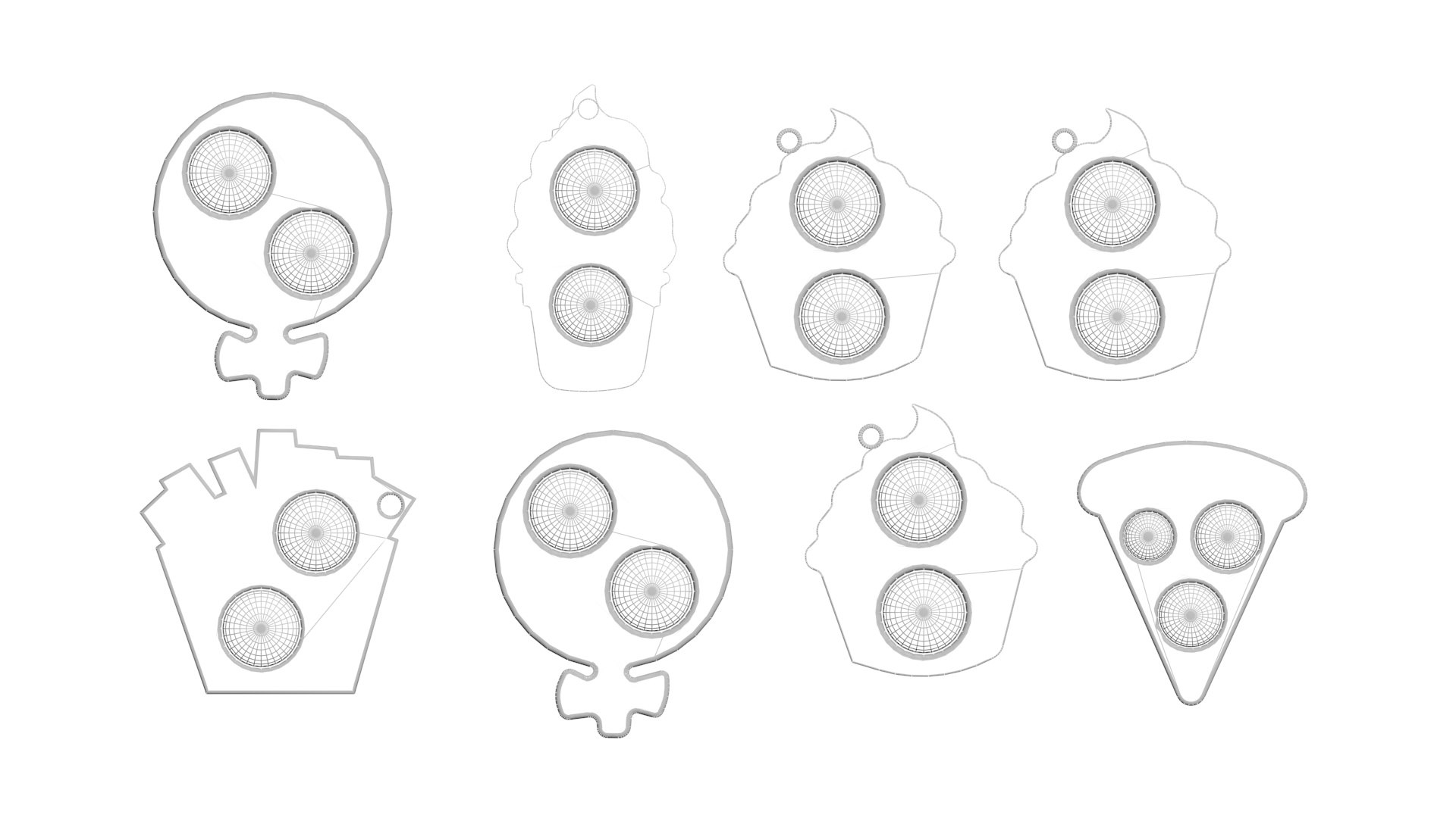 Fast Food Simple Dimples Set 3D - TurboSquid 1792553