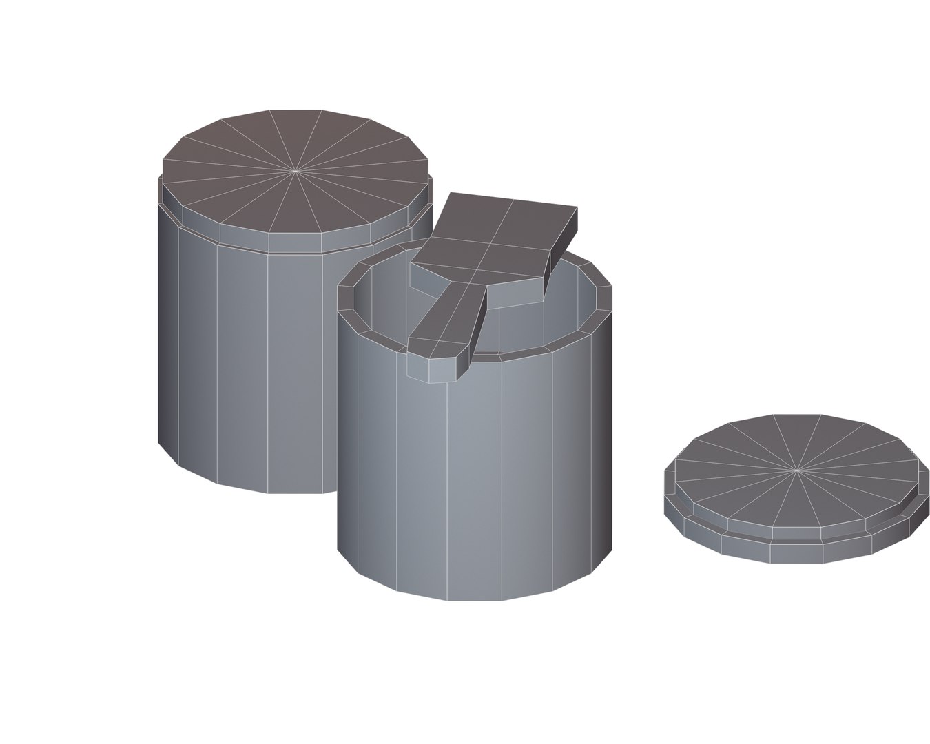 Stylized Paint Cans With A Brush Hand Painted Low Poly Models 3D Model ...